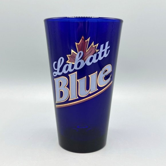 Libbey | Kitchen | Labatt Blue 6 Oz Cobalt Blue Pint Glass Gold Trim ...